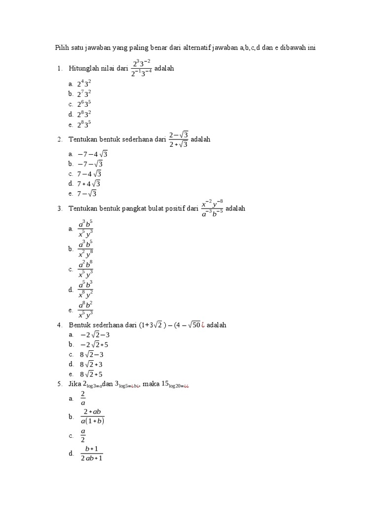 Soal Ujian Kelas 1 | PDF