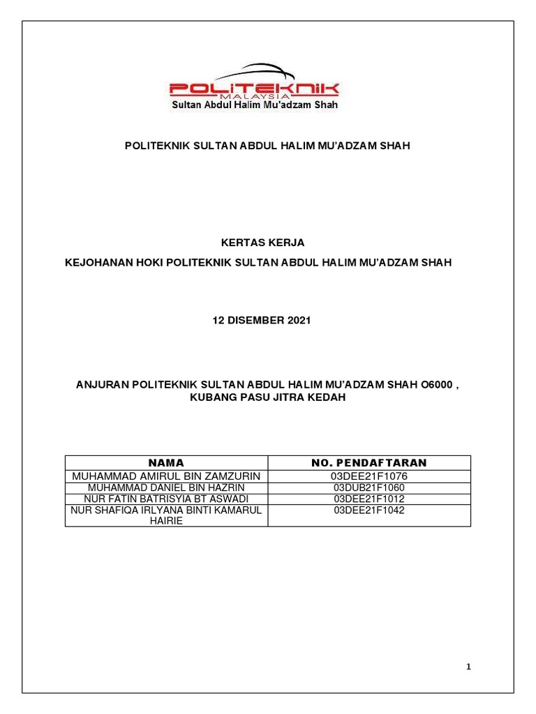 Kertas Kerja Hoki | PDF