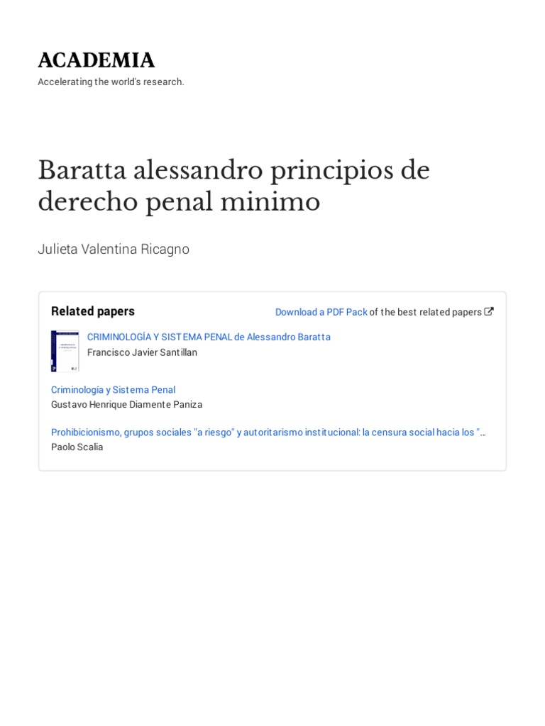 Baratta Alessandro Principios de Derecho Penal Minimo20190902 38321 ...