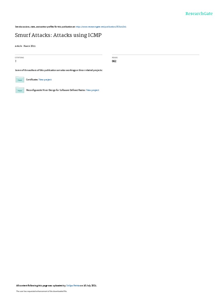 Smurf Attacks | PDF | Internet Protocols | Computer Network