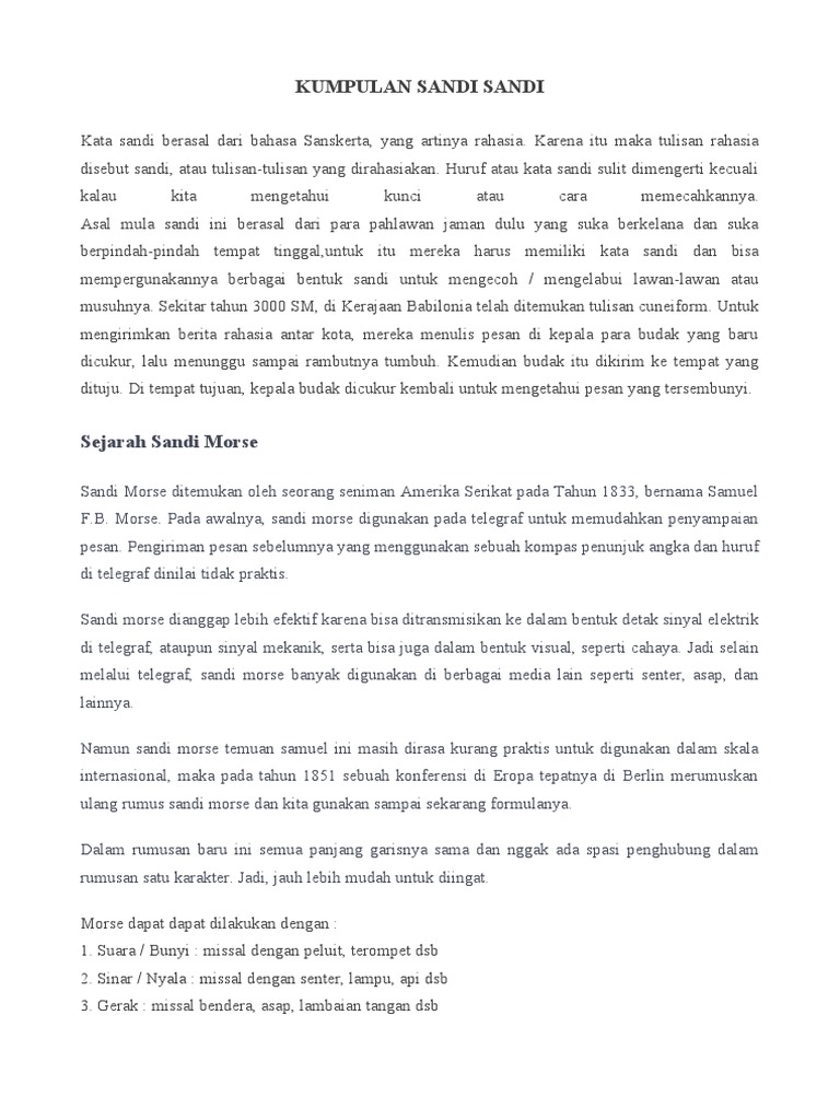 Sandi-Sandi Dalam Pramuka | PDF