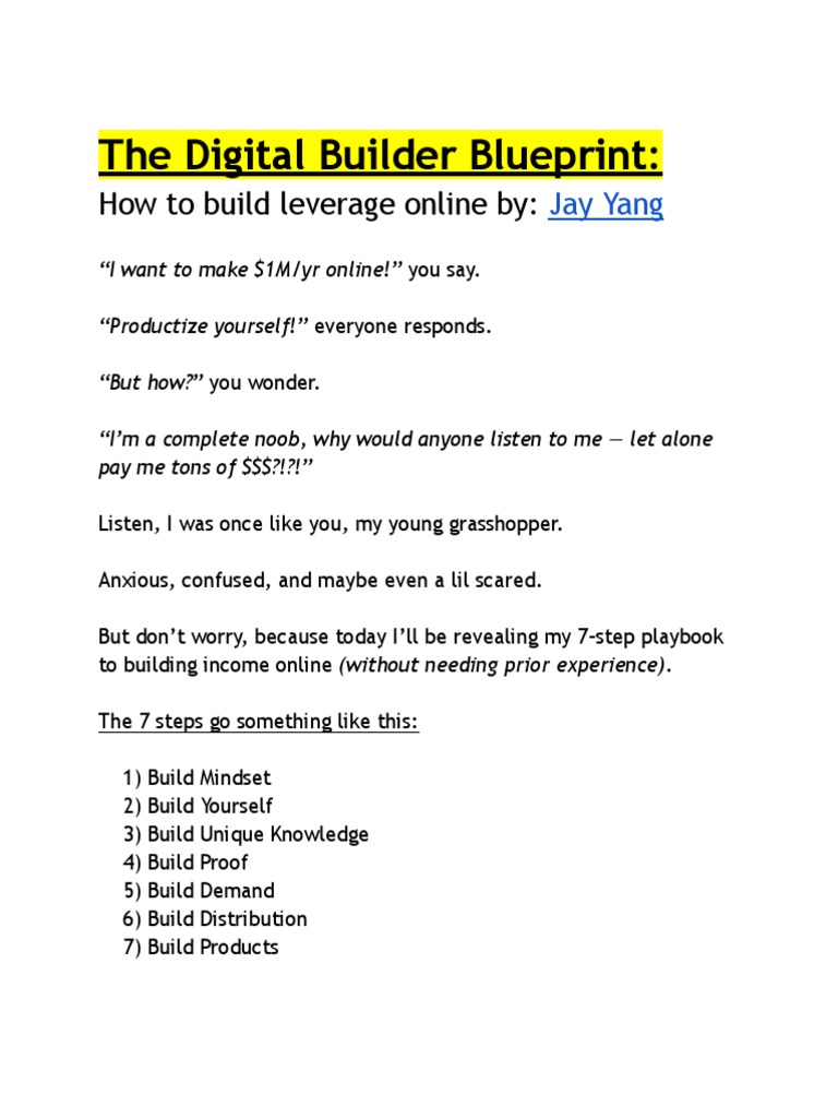 The Digital Builder Blueprint - Jay Yang | PDF | Knowledge