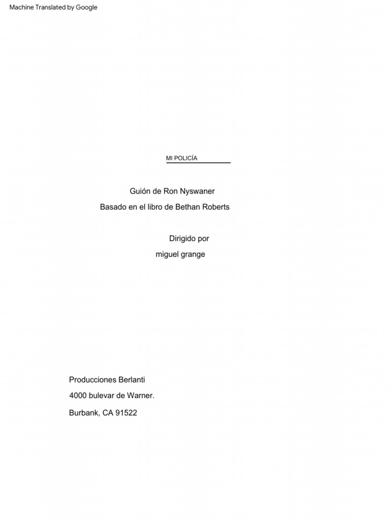 My Policeman Shooting Script For Approval Edited2 | PDF