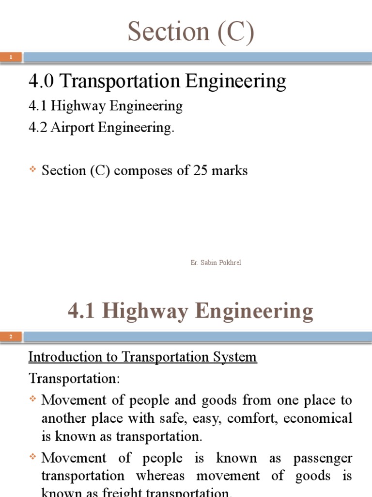 Loksewa 7th Transportation Part-1 | PDF | Transport | Lane