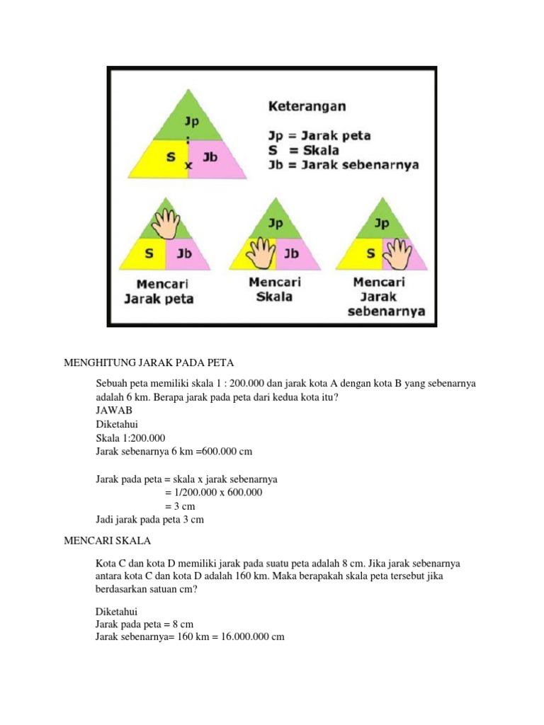 Menghitung Jarak dan Skala Peta | PDF | Metode & Bahan Ajar