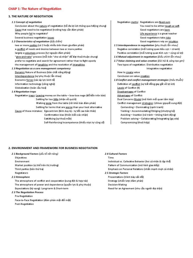 Outline Business Negotiation | PDF