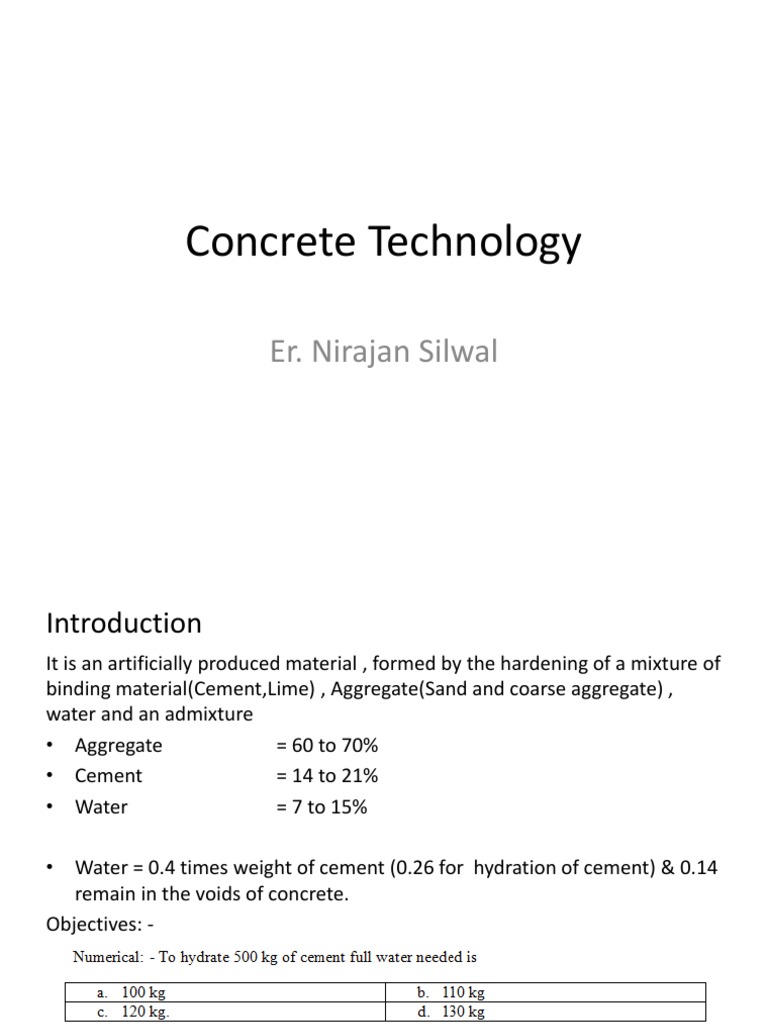 Concrete Technology | PDF | Concrete | Cement