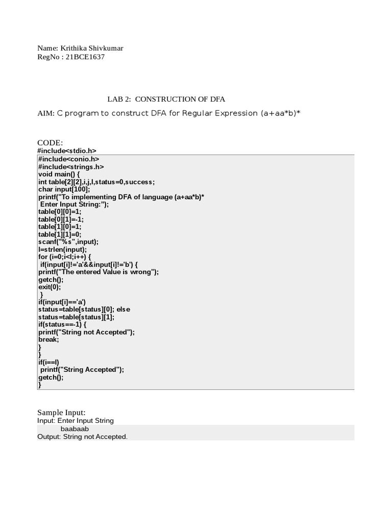Compiler Lab 2 | PDF | Teaching Methods & Materials Compiler Lab 2 | PDF | Teaching Methods & Materials