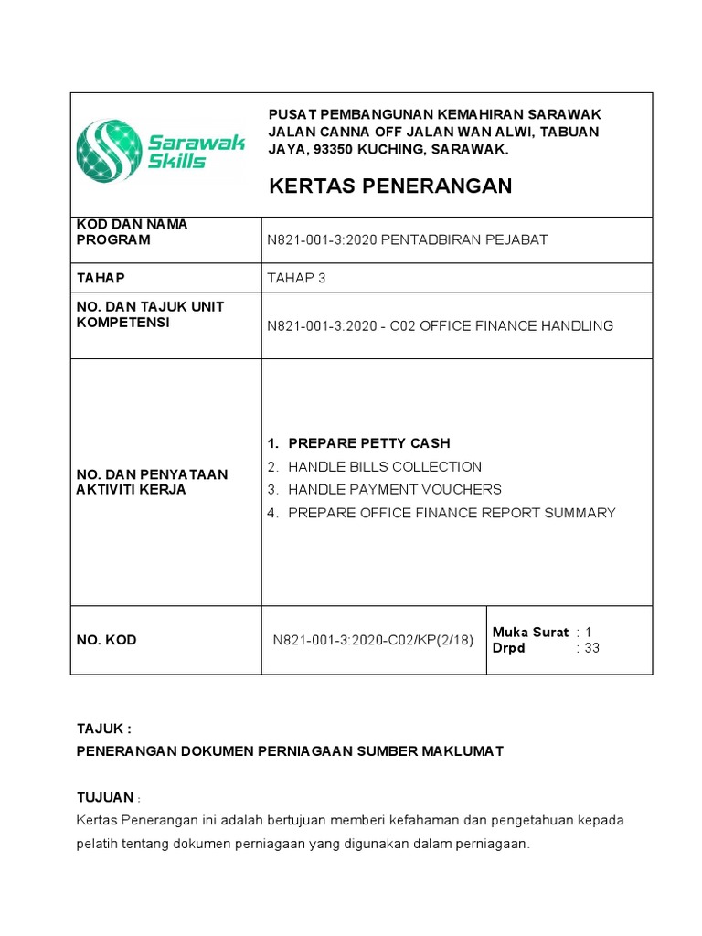 Kertas Penerangan n821-001-3:2020 (C02) | PDF