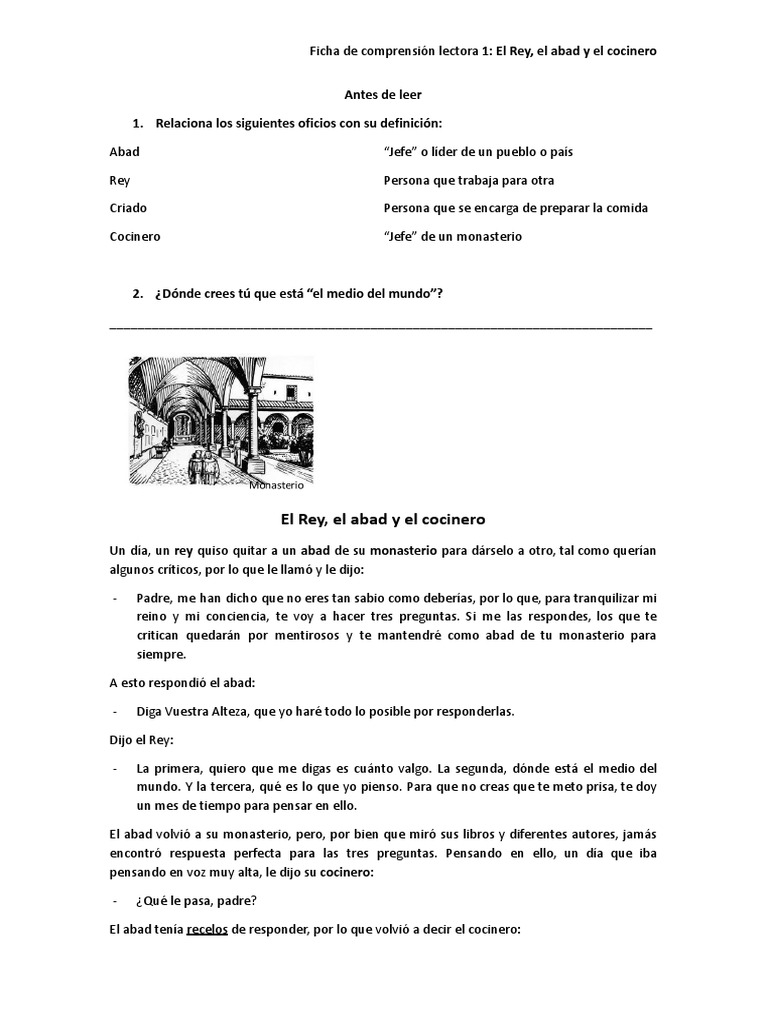 El Rey, El Cocinero y El Abad | PDF | Abad