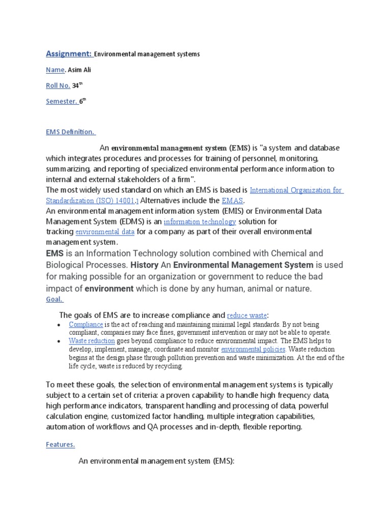 Environmental Management System | PDF | Environmental Resource ...