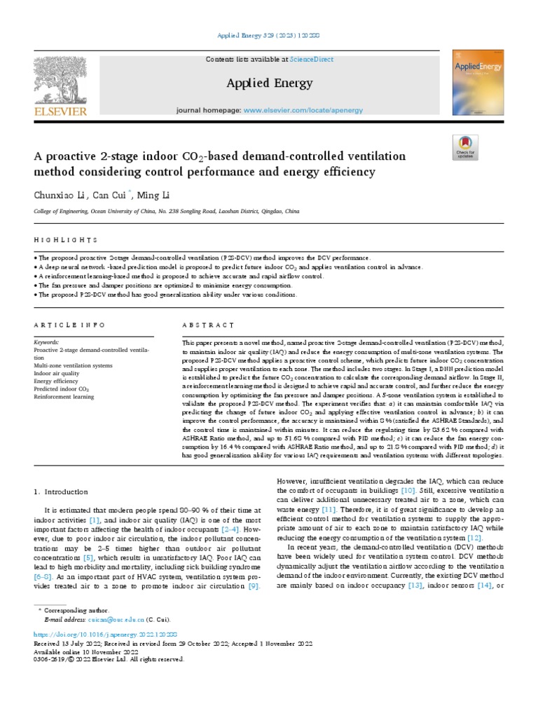 A Proactive 2-Stage Indoor CO2-based Demand-Controlled Ventilation ...