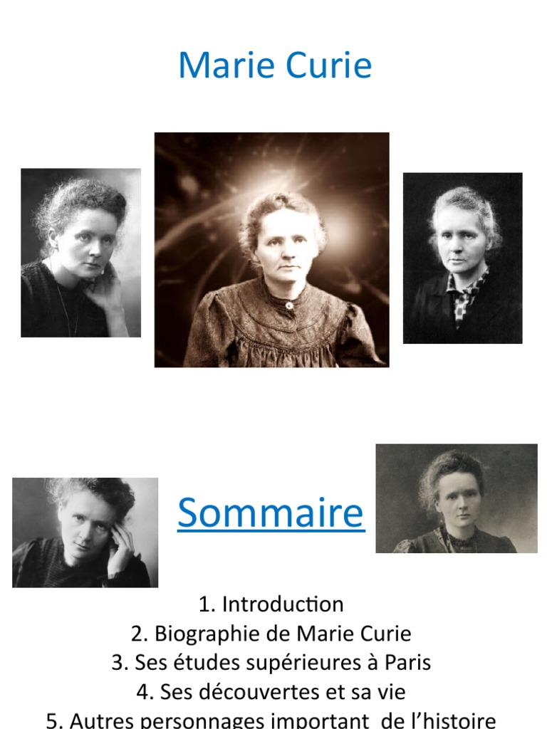 Biographie de Marie Curie en résumé | PDF