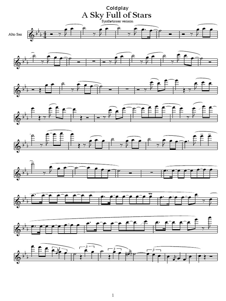 Partition Saxophone: A Sky Full of Stars | PDF | Études des langues ...
