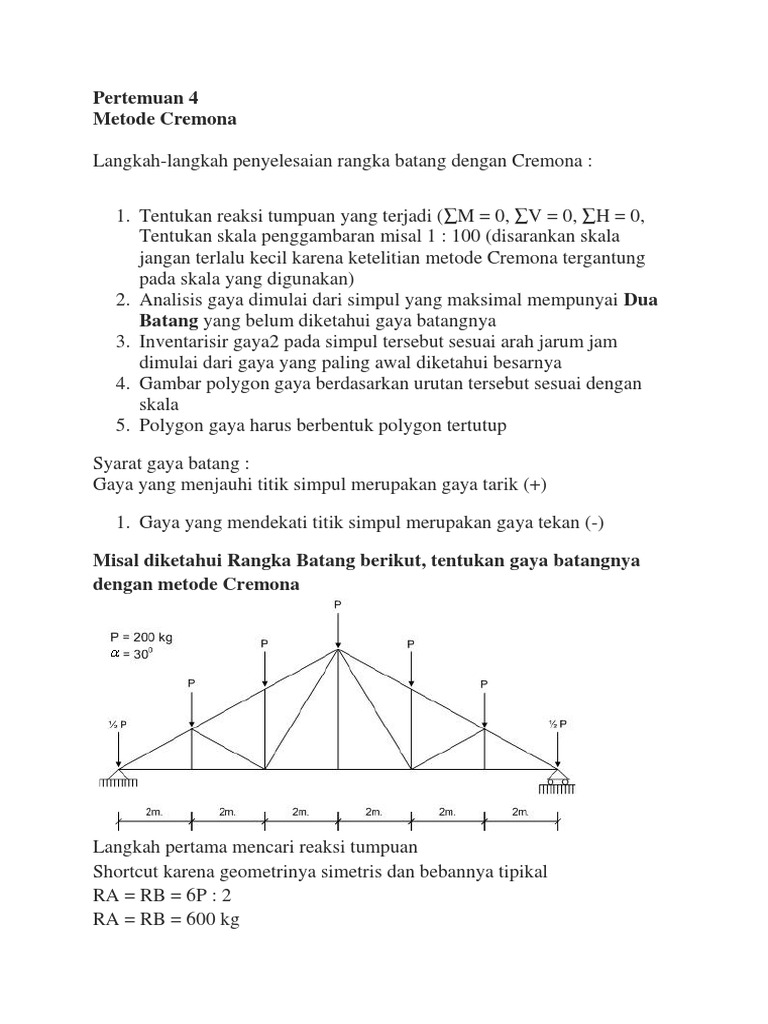 PER 04 - Analisa Struktur I-Metode Cremona (2020-2021) Genap ...