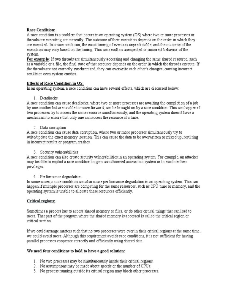 Race Condition | PDF
