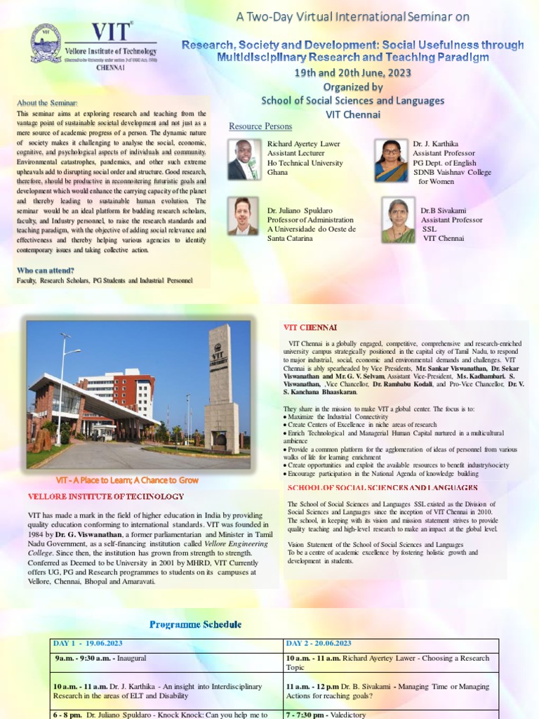 Prof. Vineeth's Seminar Brochure | PDF