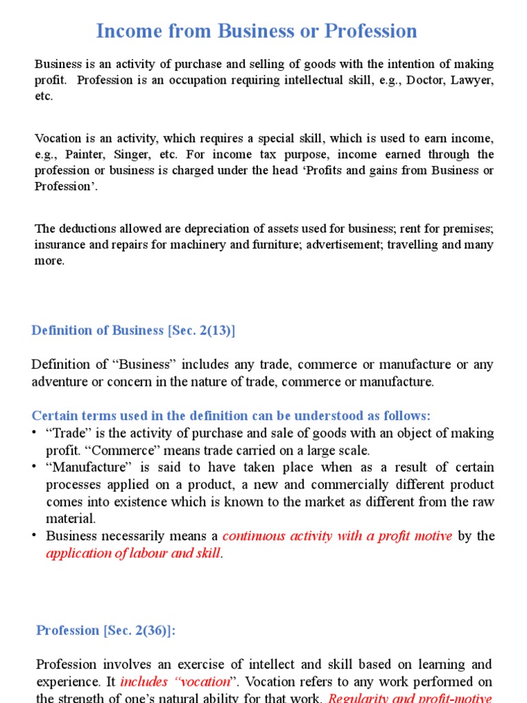 Unit 2 - Income From Business or Profession | PDF