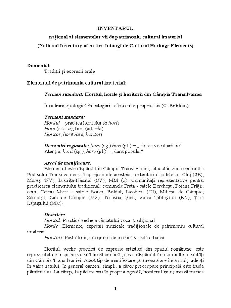 fisa de Inventar Horitul | PDF