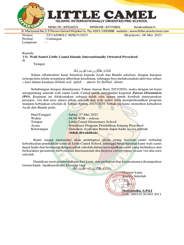 247 - Surat Undangan PO 2023.2024 | PDF