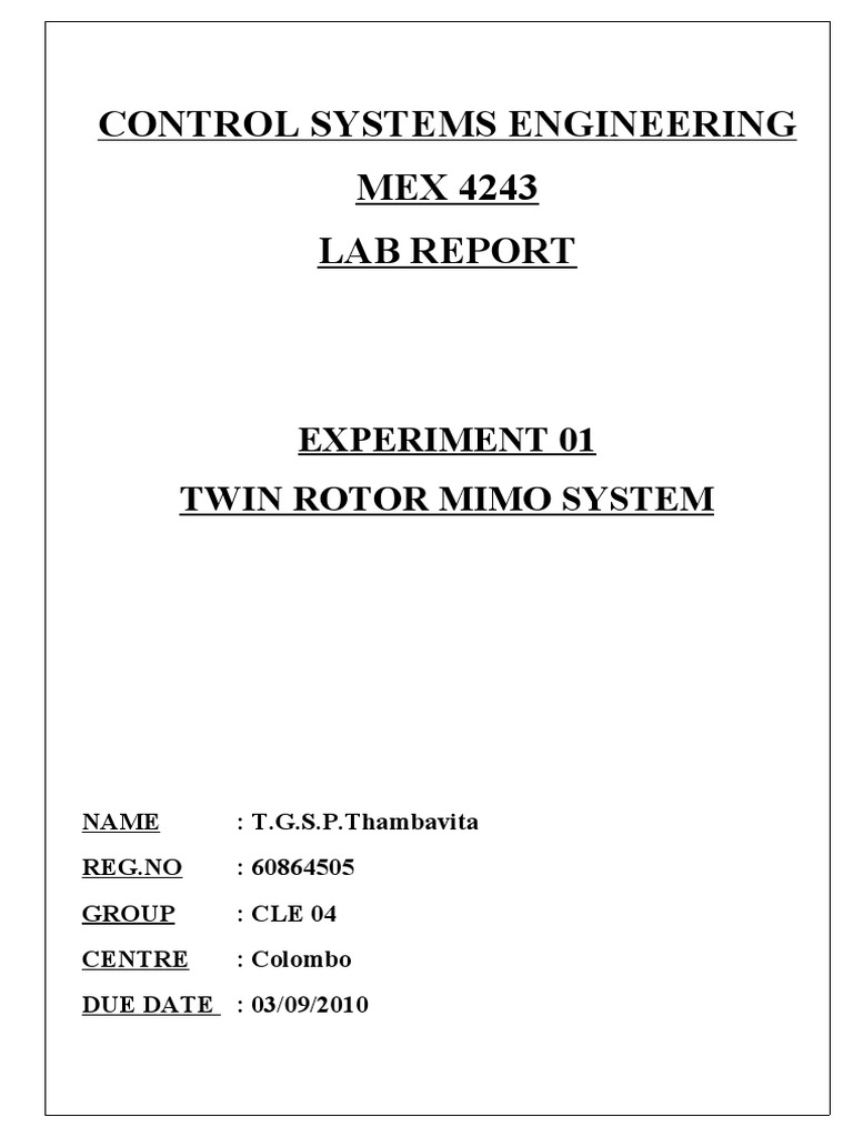 Experiment 01 Pdf Helicopter Rotor Helicopter