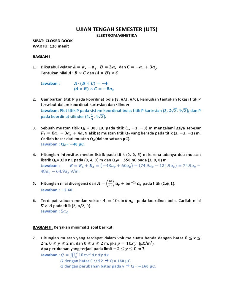 Soal UTS Elektromagnetika | PDF