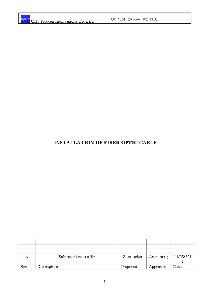 Fiber Optic Cable Installation Guide | PDF | Optical Fiber | Duct (Flow)
