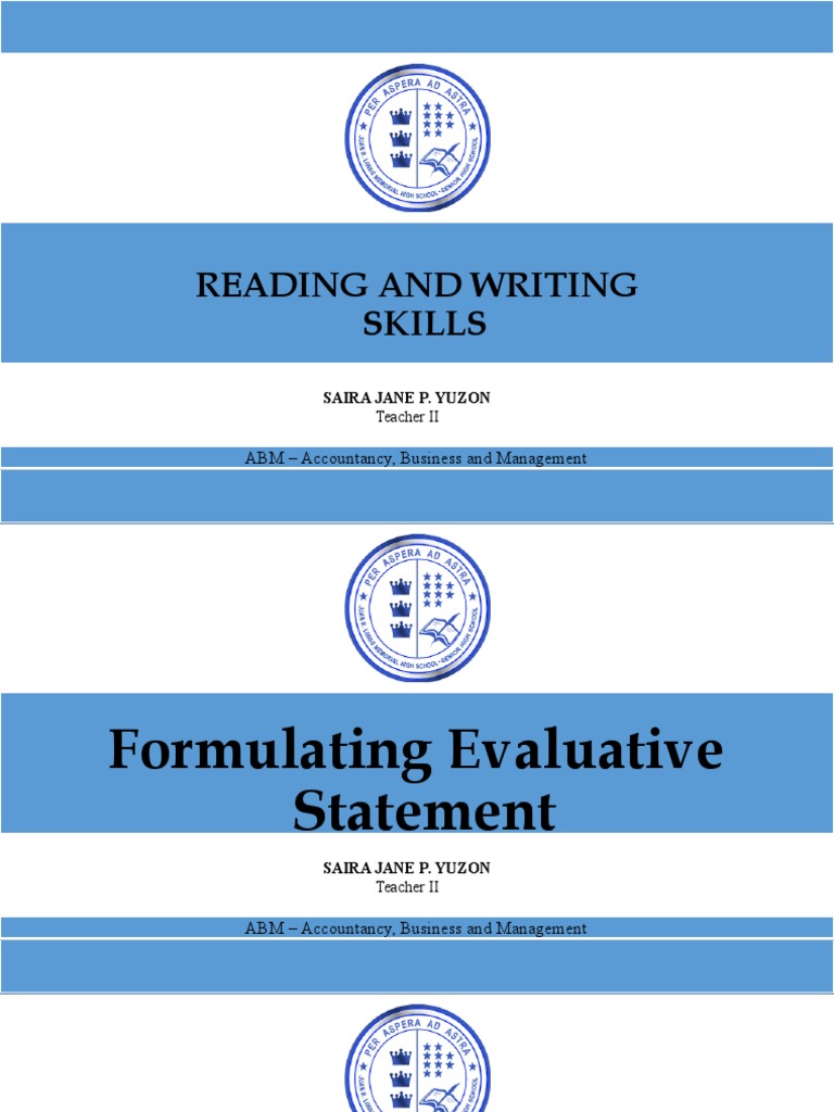 Formulating Evaluative Statements | PDF | Poetry