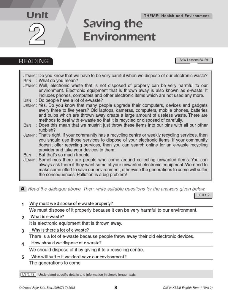 Form 1 Units 2 | PDF