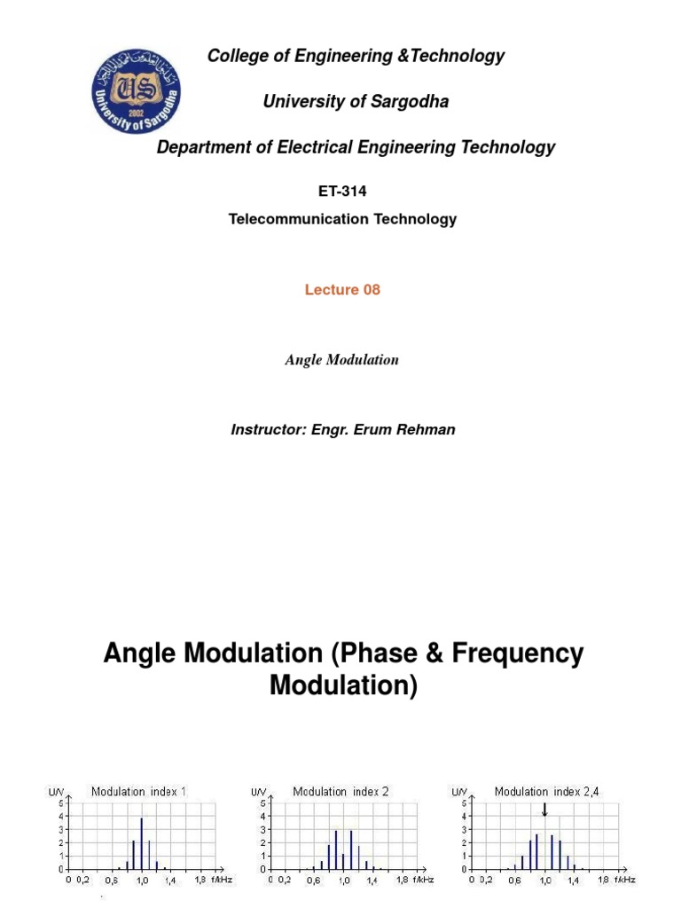 Lecture 8 Angle Modulation | PDF | Frequency Modulation | Detector (Radio) Lecture 8 Angle Modulation | PDF | Frequency Modulation | Detector (Radio)