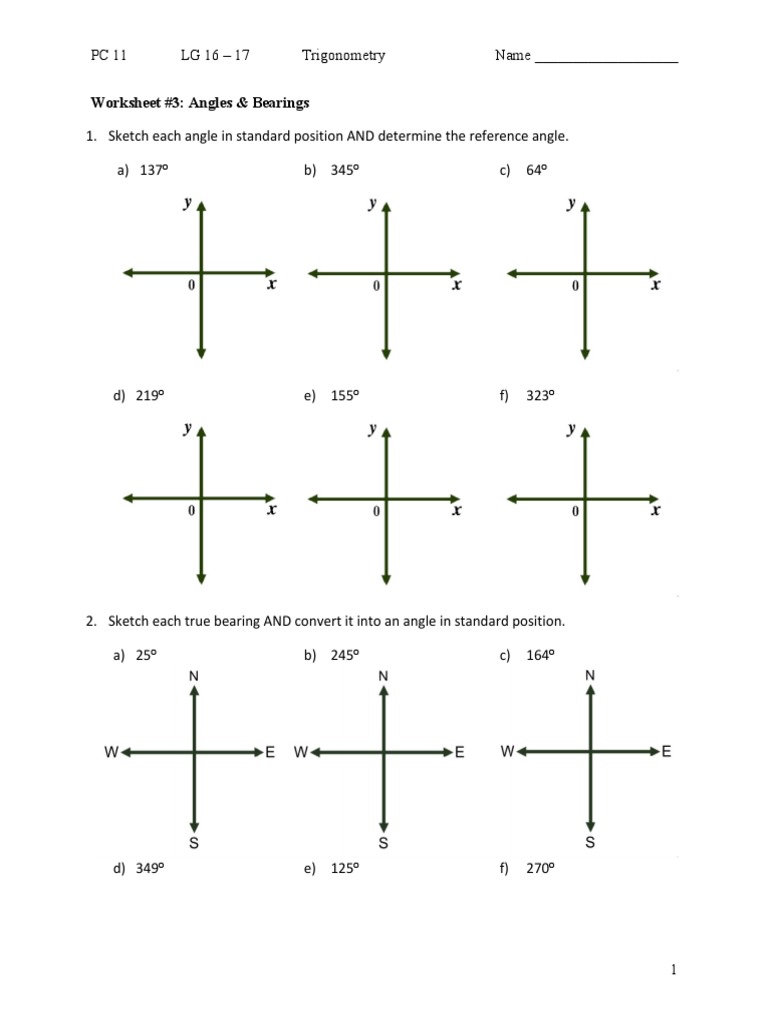 WS3. Bearing Worksheet | PDF