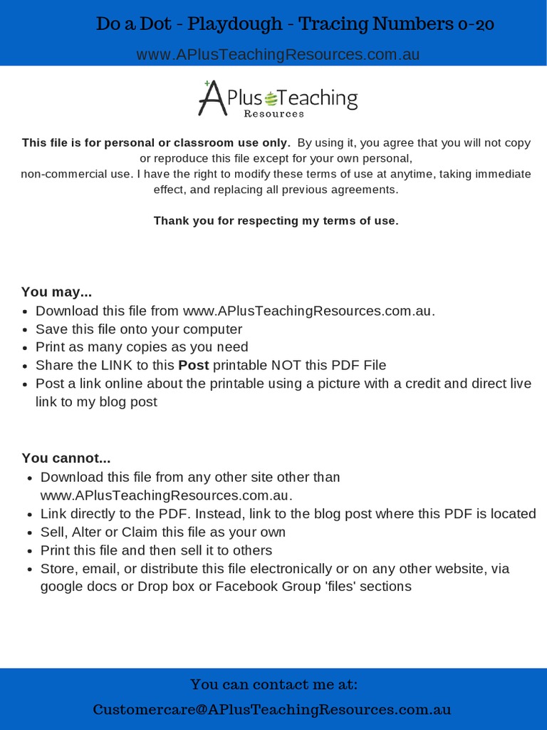 0 20 Do A Dot Freebie Numbers | PDF