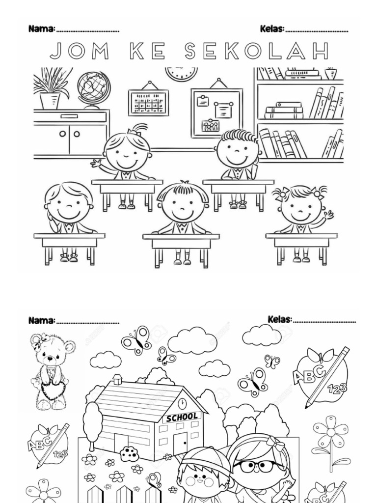 Mewarna Jom Ke Sekolah | PDF