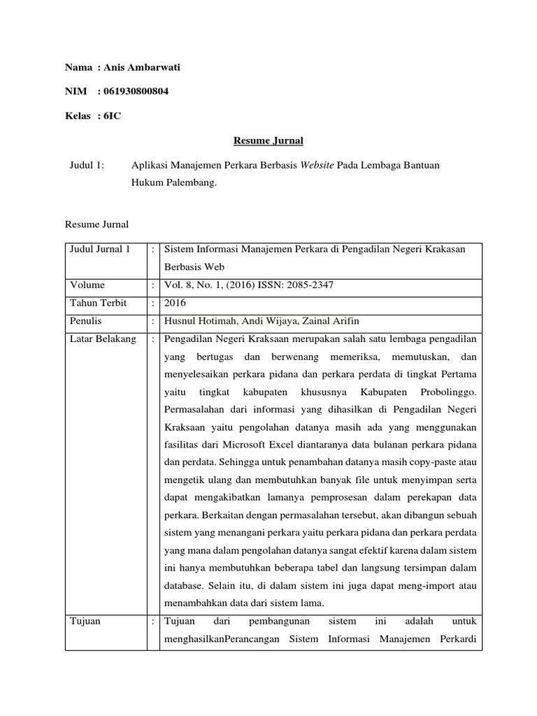 Resume Jurnal | PDF