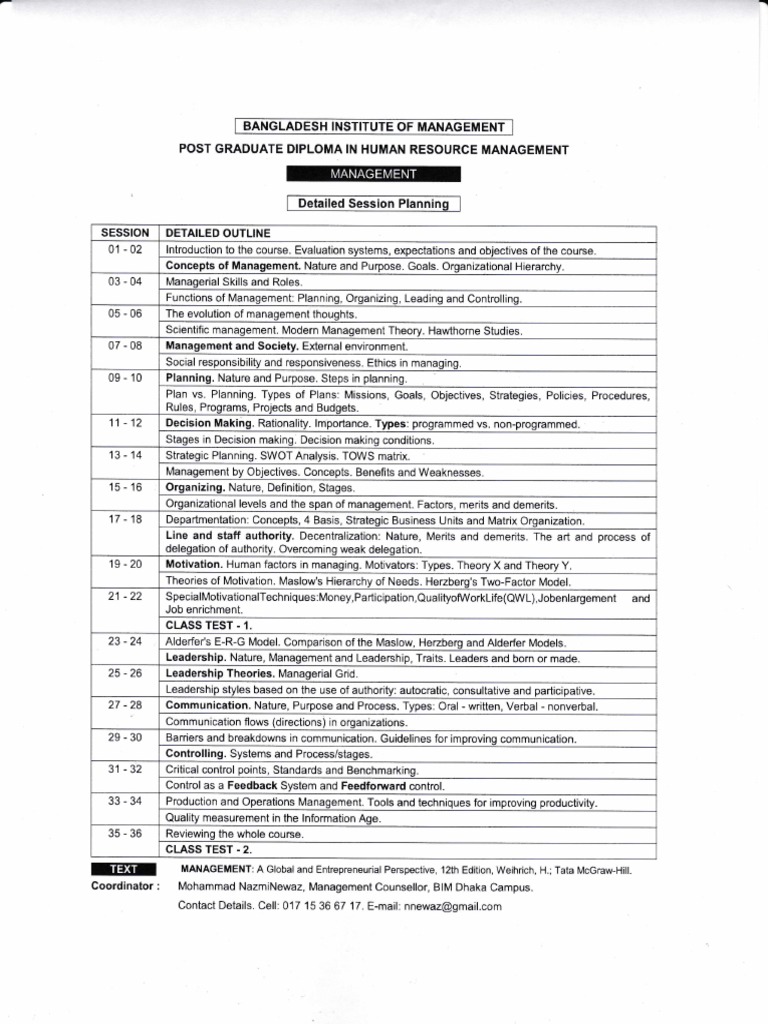 Management Session Plan | PDF | Behavioural Sciences | Psychology
