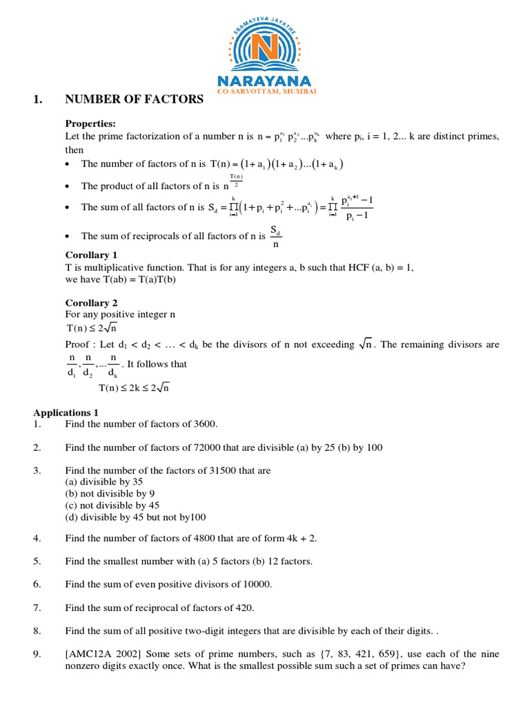 Number Theory Notes Nad Problems | PDF