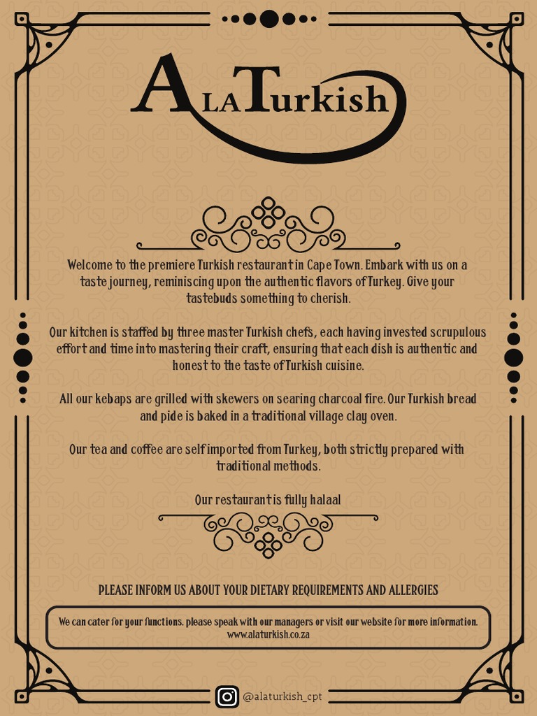 Ala Turkish Menu | PDF