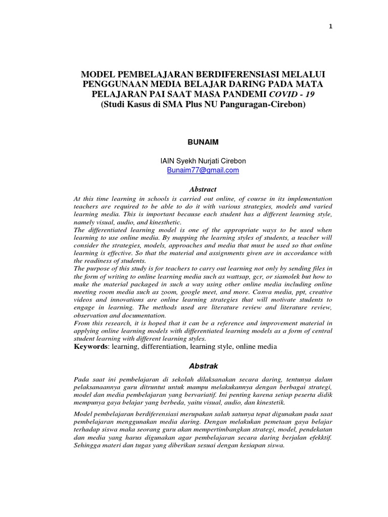 Artikel 19086030037 | PDF | Learning Styles | Learning