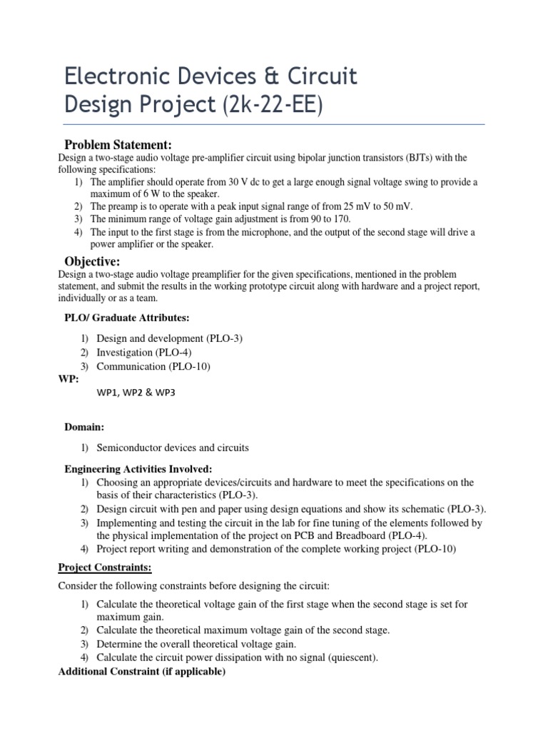 EDC Design Project (Group) | PDF