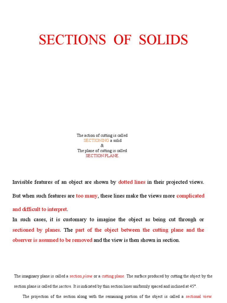 Sections of Solids Edited | PDF | Plane (Geometry) | Shape