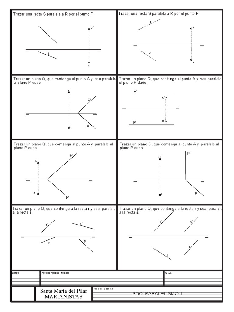Trazados de Paralelismo y Perpendicularidad | PDF | Perpendicular | Geometria plana)