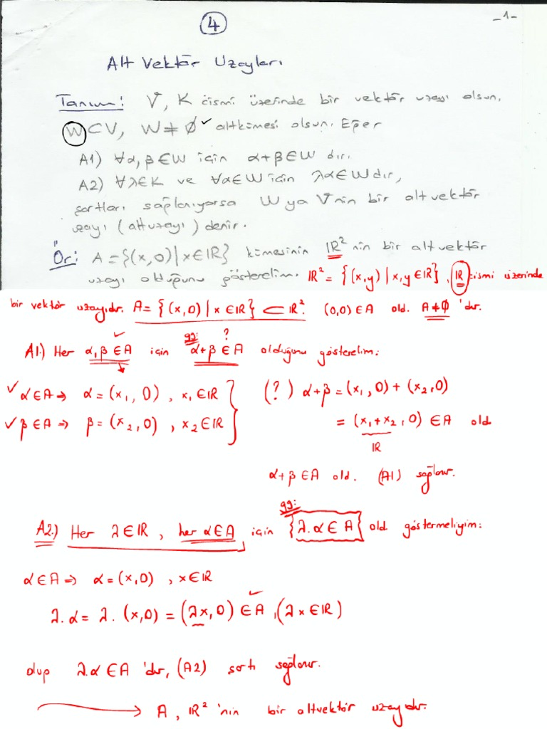 Lineer Cebir Ders Notu-5ael | PDF