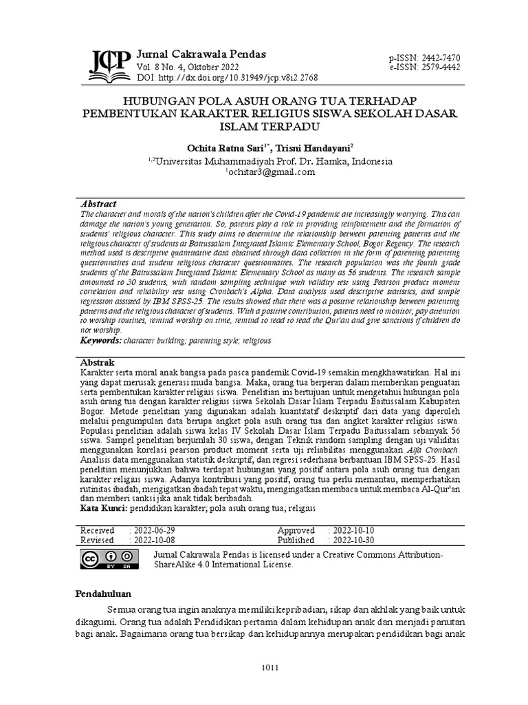 Jurnal Cakrawala Pendas: Ochita Ratna Sari, Trisni Handayani | PDF