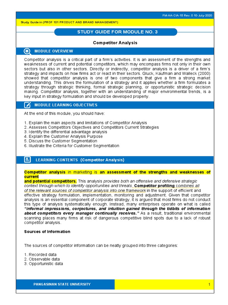Prof 101 SG 3 | PDF | Strategic Management | Consumer Behaviour