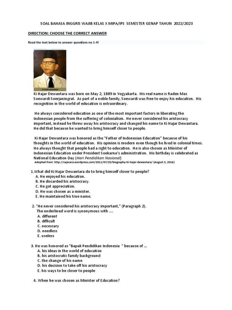 Soal KLS X Genap Mei 2023 | PDF