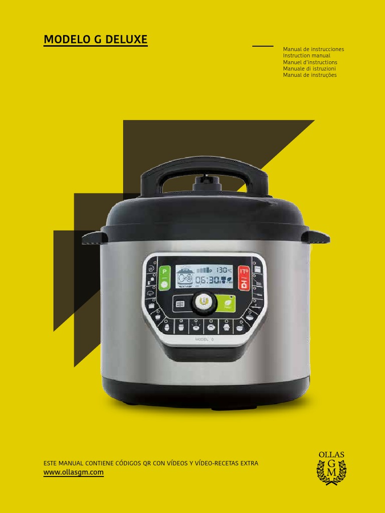 Manual Olla Modelo G Deluxe | PDF | Cocción a presión | Comida y bebida