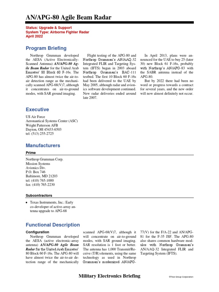 Sample Meb2 | PDF | General Dynamics F 16 Fighting Falcon | Northrop ...