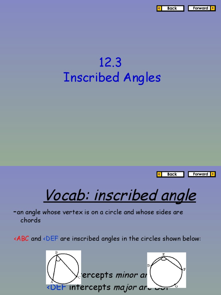 12.3 Inscribed Angles | PDF