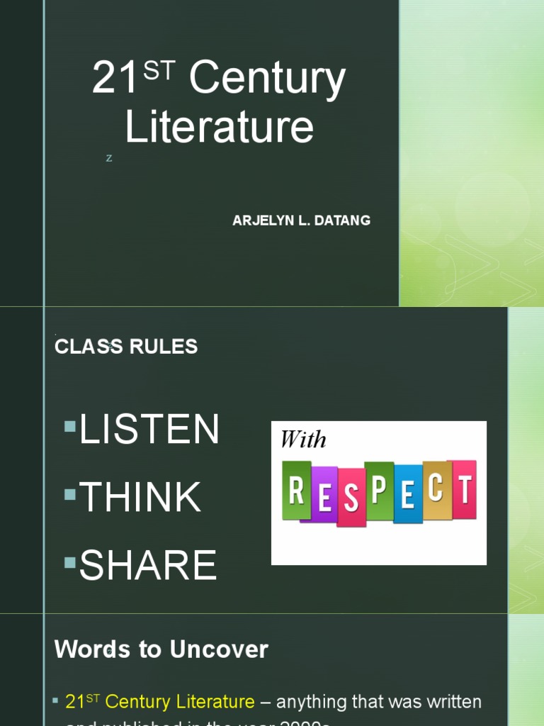21ST Century Literature Lesson Slides | PDF | Genre | Poetry