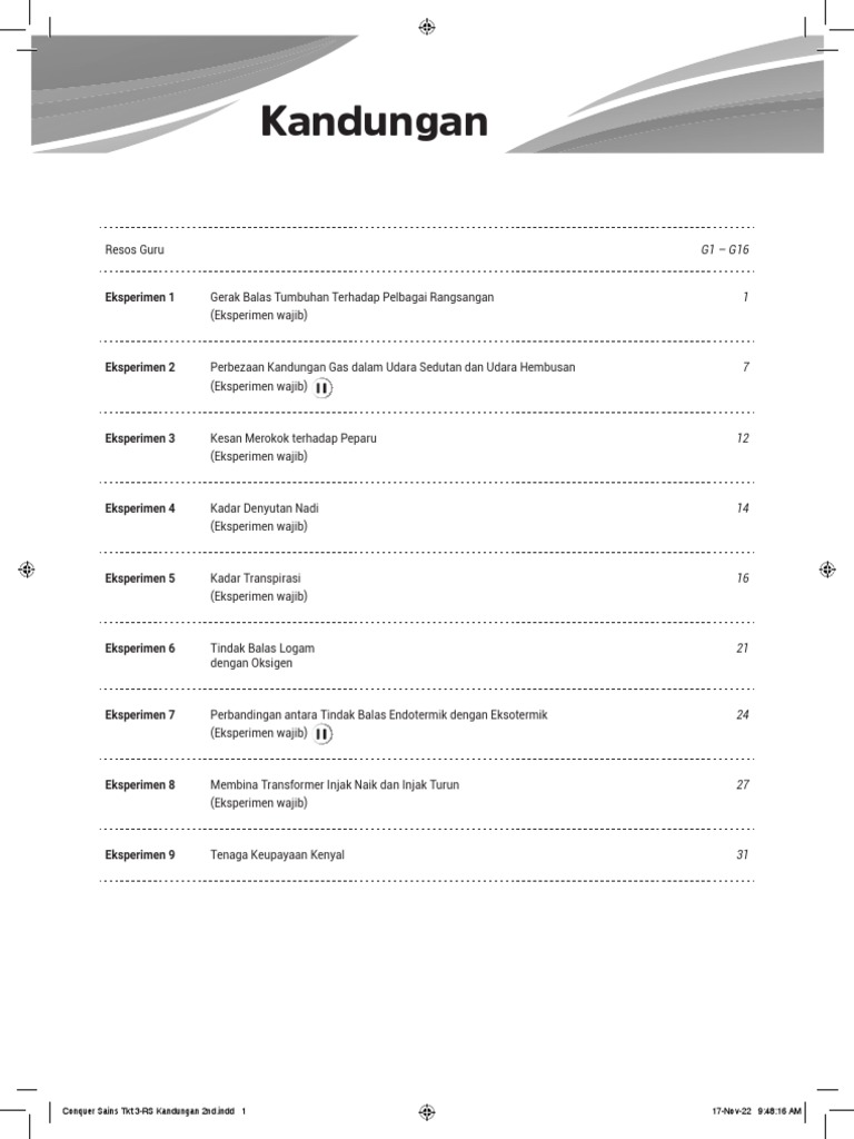 Conquer Sains Booklet Tingkatan 3 All Pdf